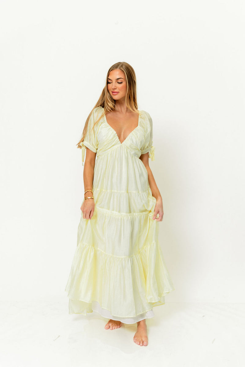 Grayson Maxi Dress in Lemon - Bump Friendly & Inclusive Sizing – Worth ...
