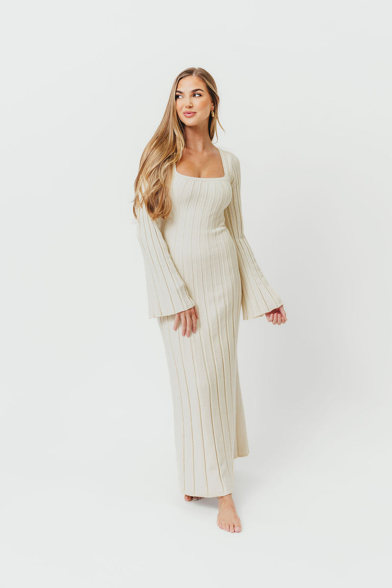 Rowan Square Neck Maxi Dress in Cream – Worth Collective